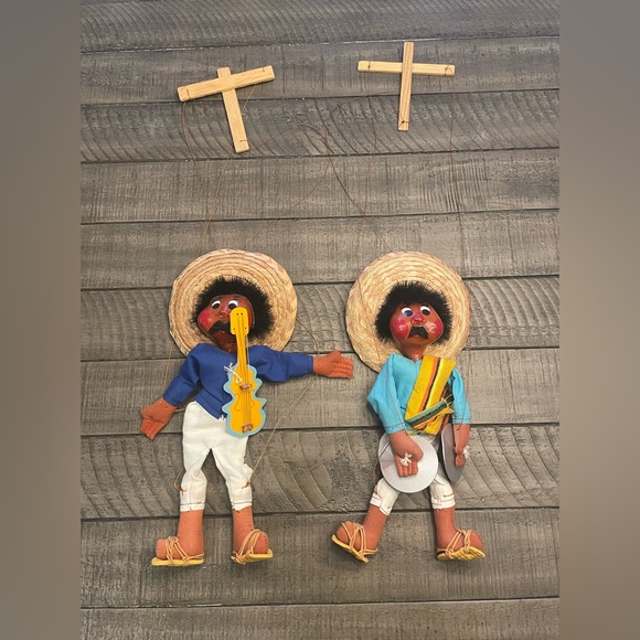MEXICANA | Toys | Vintage Marionette Mexican Puppet Set 3 Puppet With ...